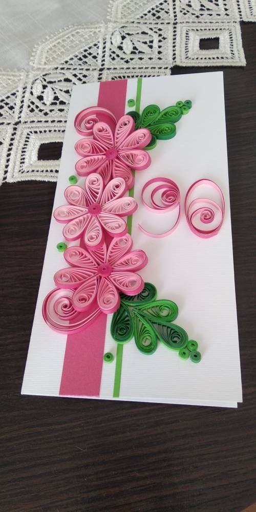 Quilling card birthday card 4050556065..th birthday | Etsy
