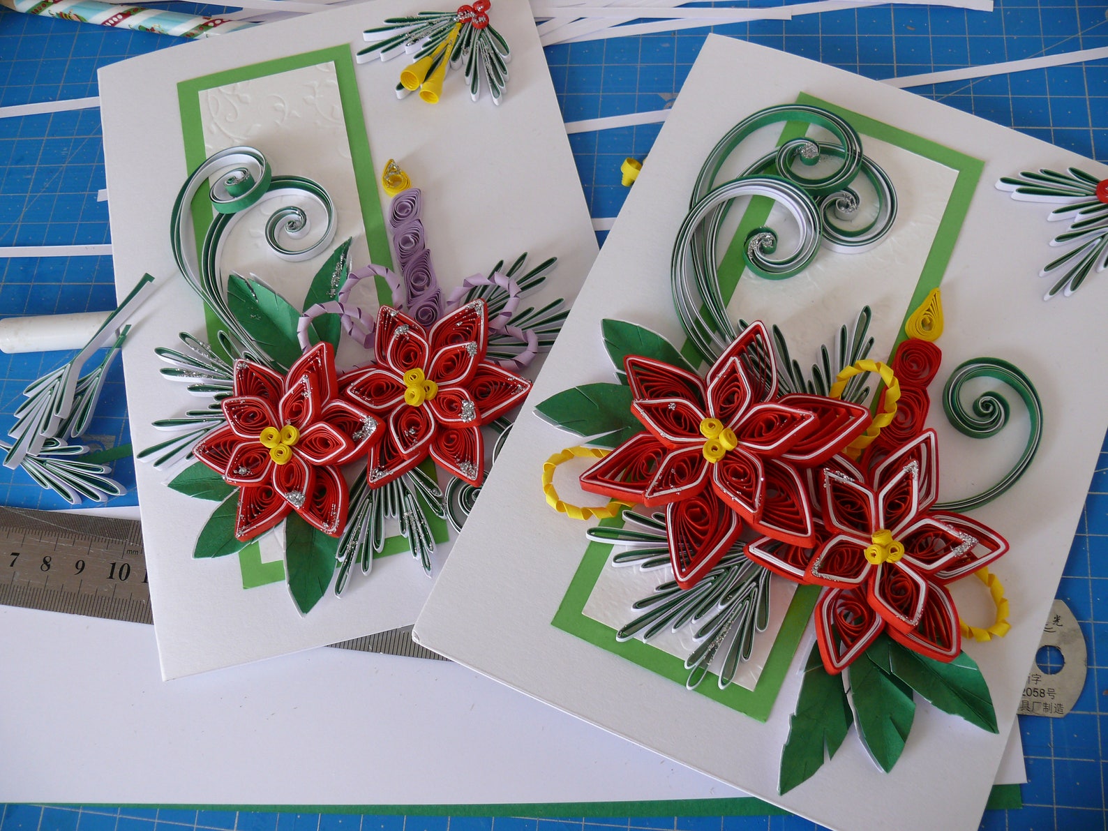 Christmas Quilling Card, Christmas Card, Christmas Greeting Card, Xmas ...