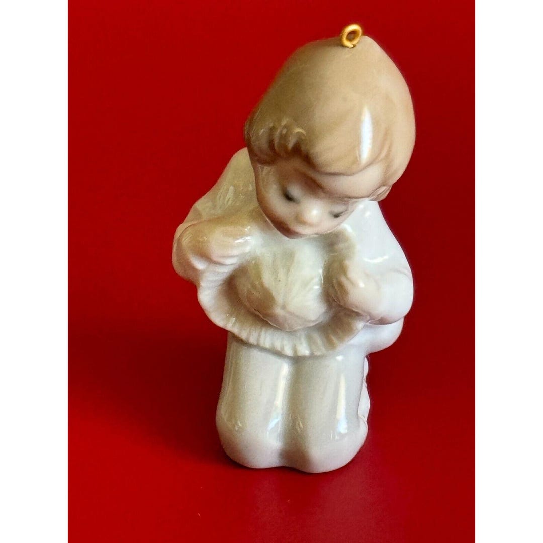 Vintage Lladro Mini Kneeling Shepherd W/hat Nativity Ornament 1991 ...