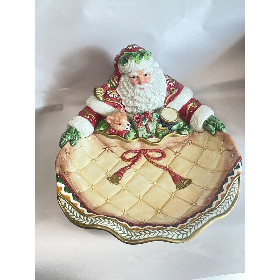 Fitz Floyd Winter Holiday Santa Server 12 1/2 X 12 1/2 With Original ...