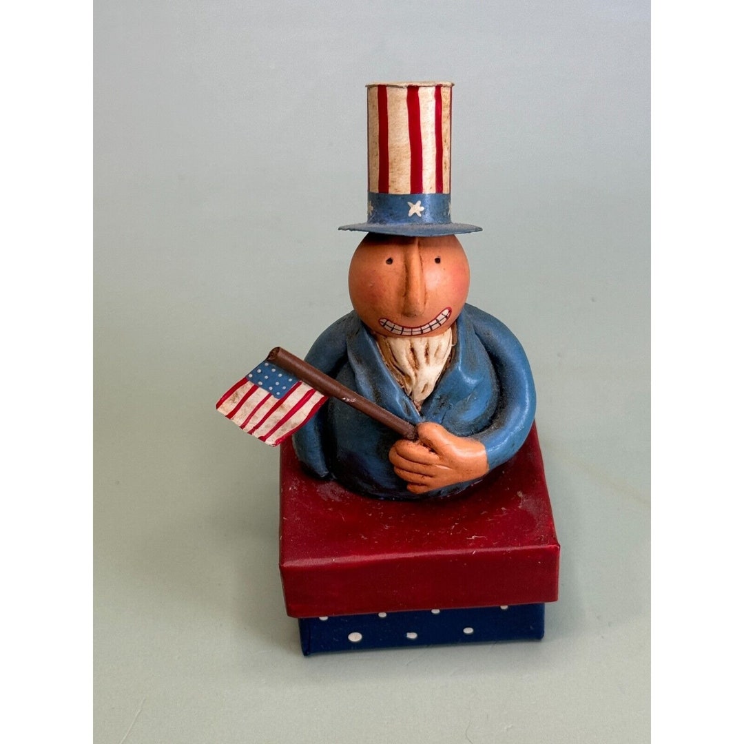 Robin Kelso Peanut Gallery Uncle Sam Patriotic Trinket Box 2005 Demdaco ...