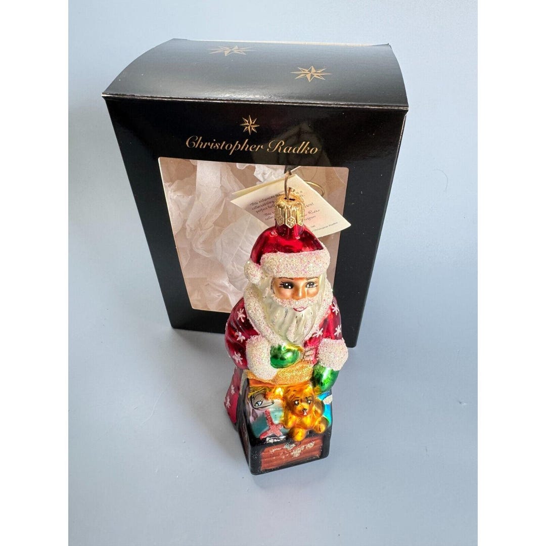 Vintage Christopher Radko Tiny Toy Chest Santa Claus (98-185-0) 1998 - Etsy