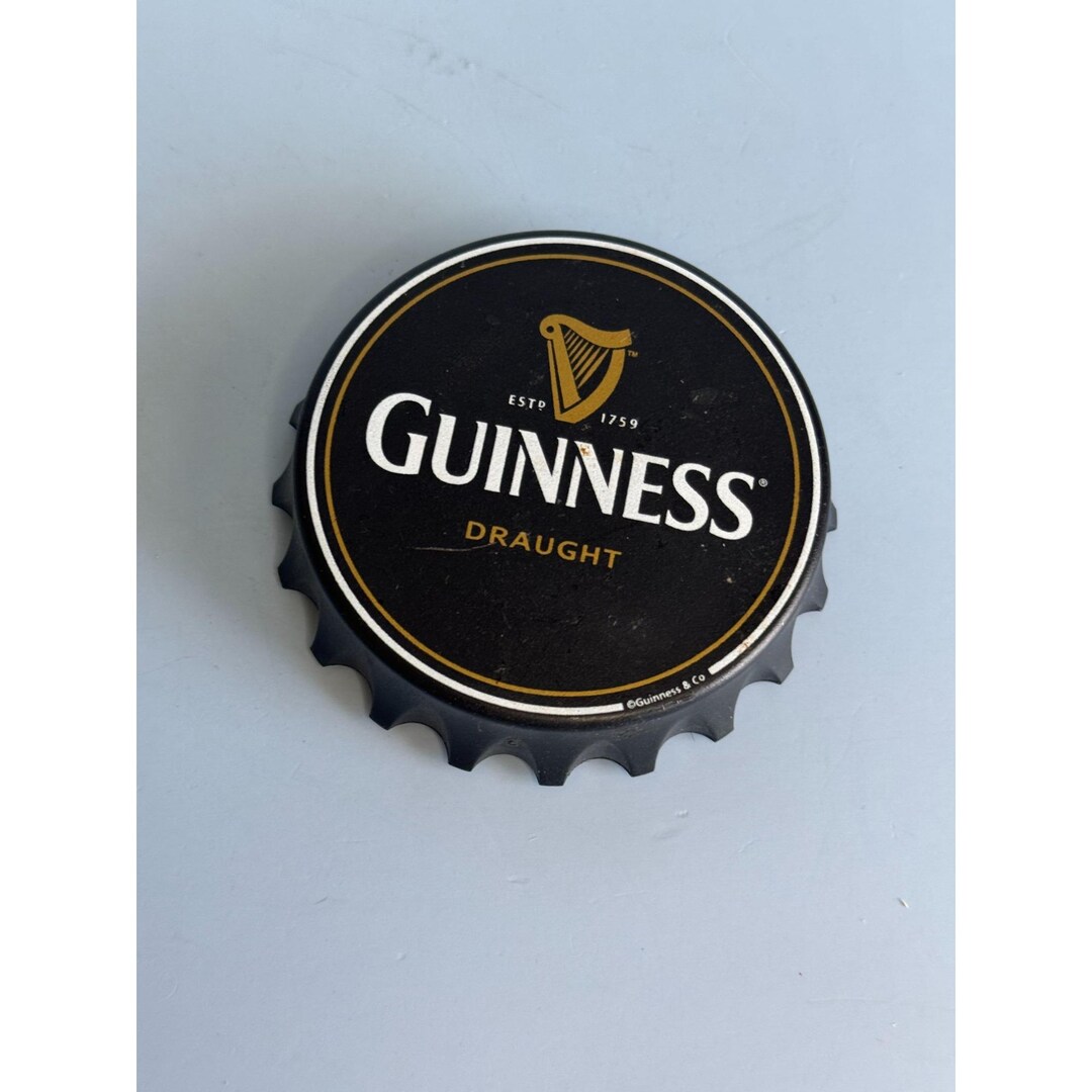 Guinness Draught Bottle Cap Style Metal Bottle Opener With Magnetic ...