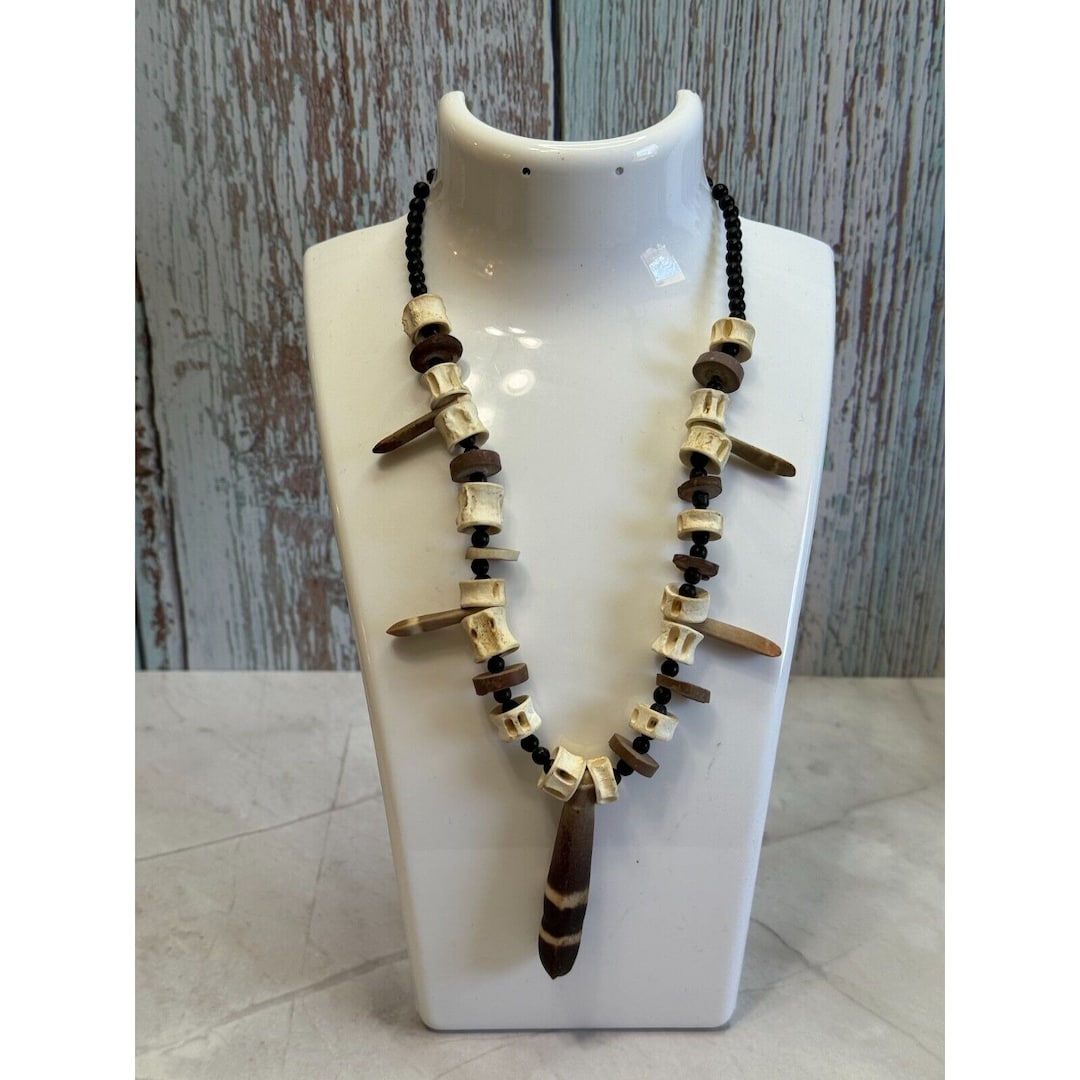 Southwestern Fish Bone Vertebrae Beaded Ttribal Necklace - Etsy
