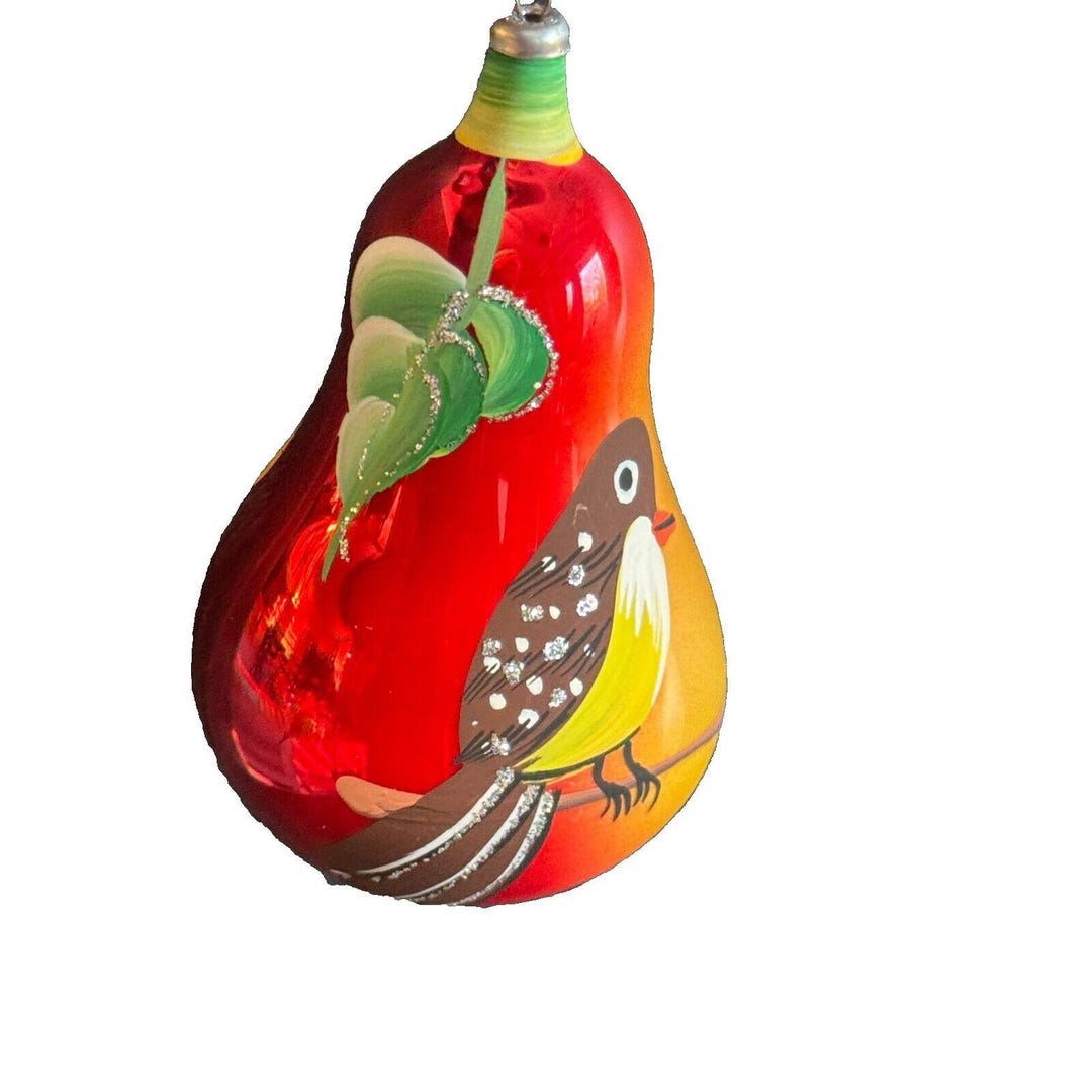 Vintage Soffieria De Carlini Italy Partridge in a Pear Tree Blown Glass ...