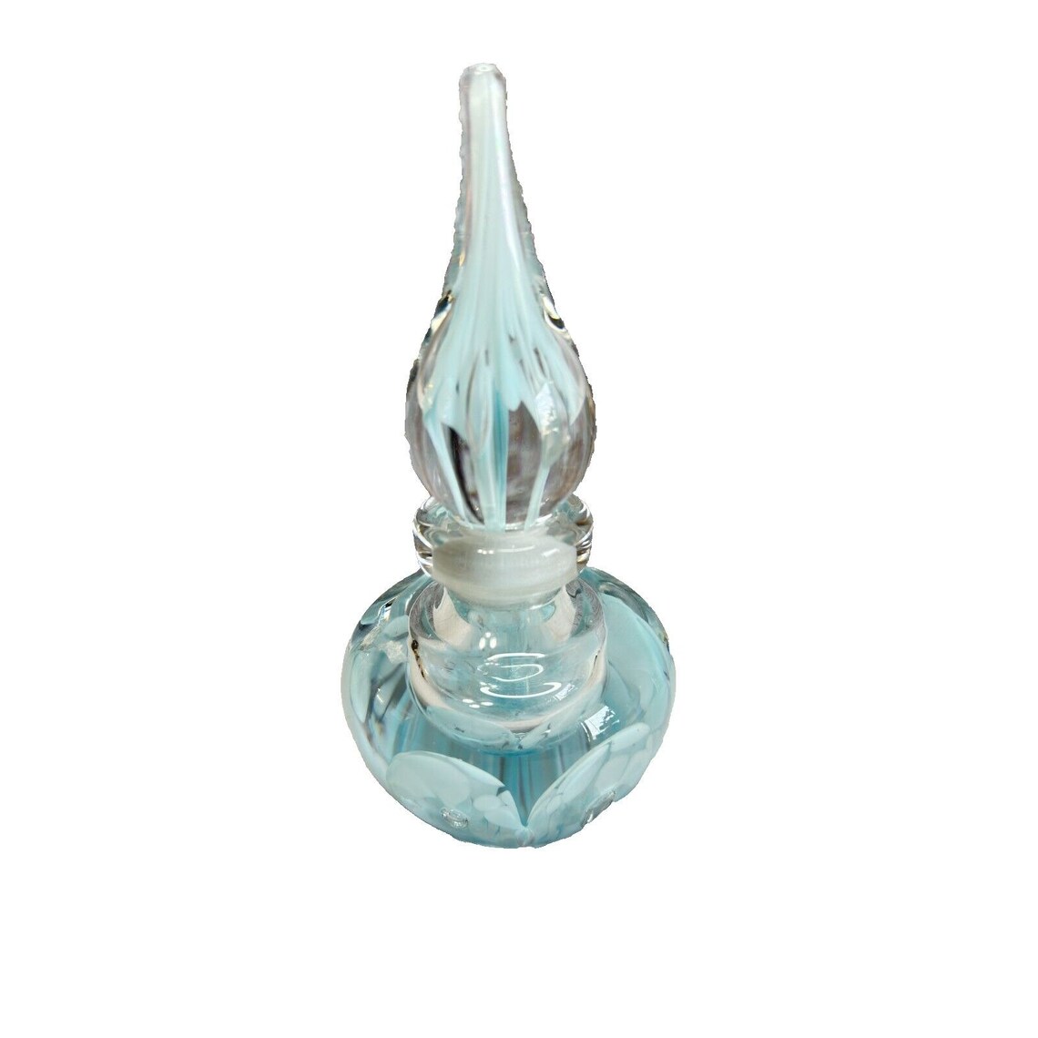 1977 Joe Zimmerman Blue Swirl Art Glass Perfume Bottle Paperweight ...