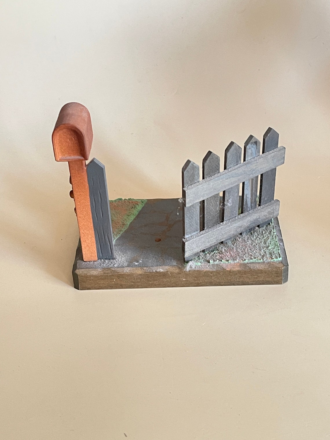 Vintage Anri Mailbox W/fence Taly Carved Wood Back Drops Display Italy ...