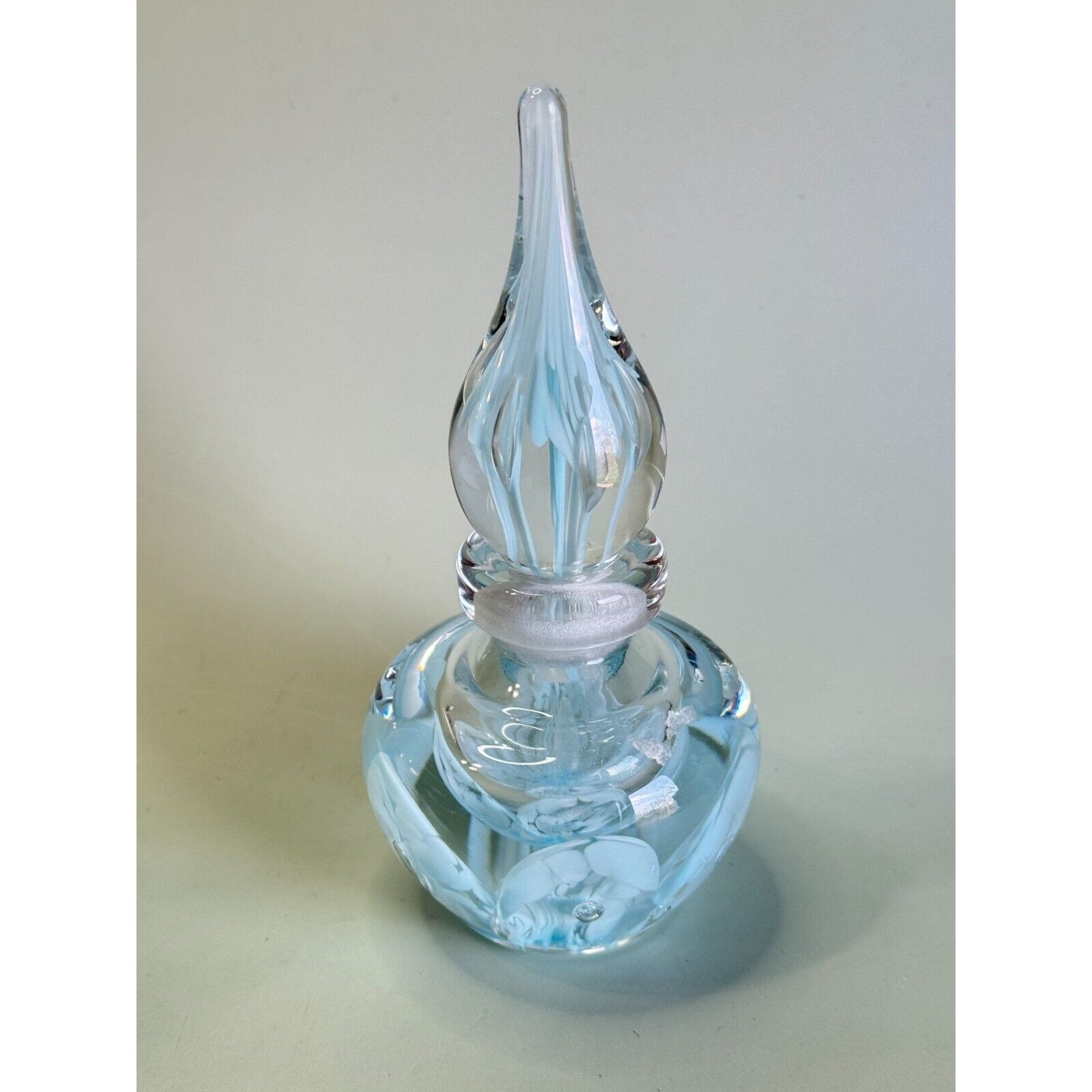 1977 Joe Zimmerman Blue Swirl Art Glass Perfume Bottle Paperweight ...