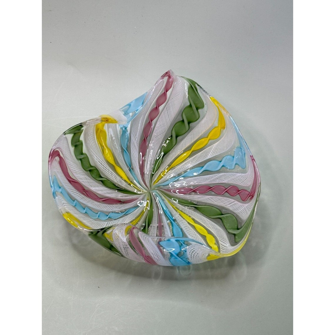 Murano Glass Zanfirico Latticino Ribbon Glass Bowl - Etsy