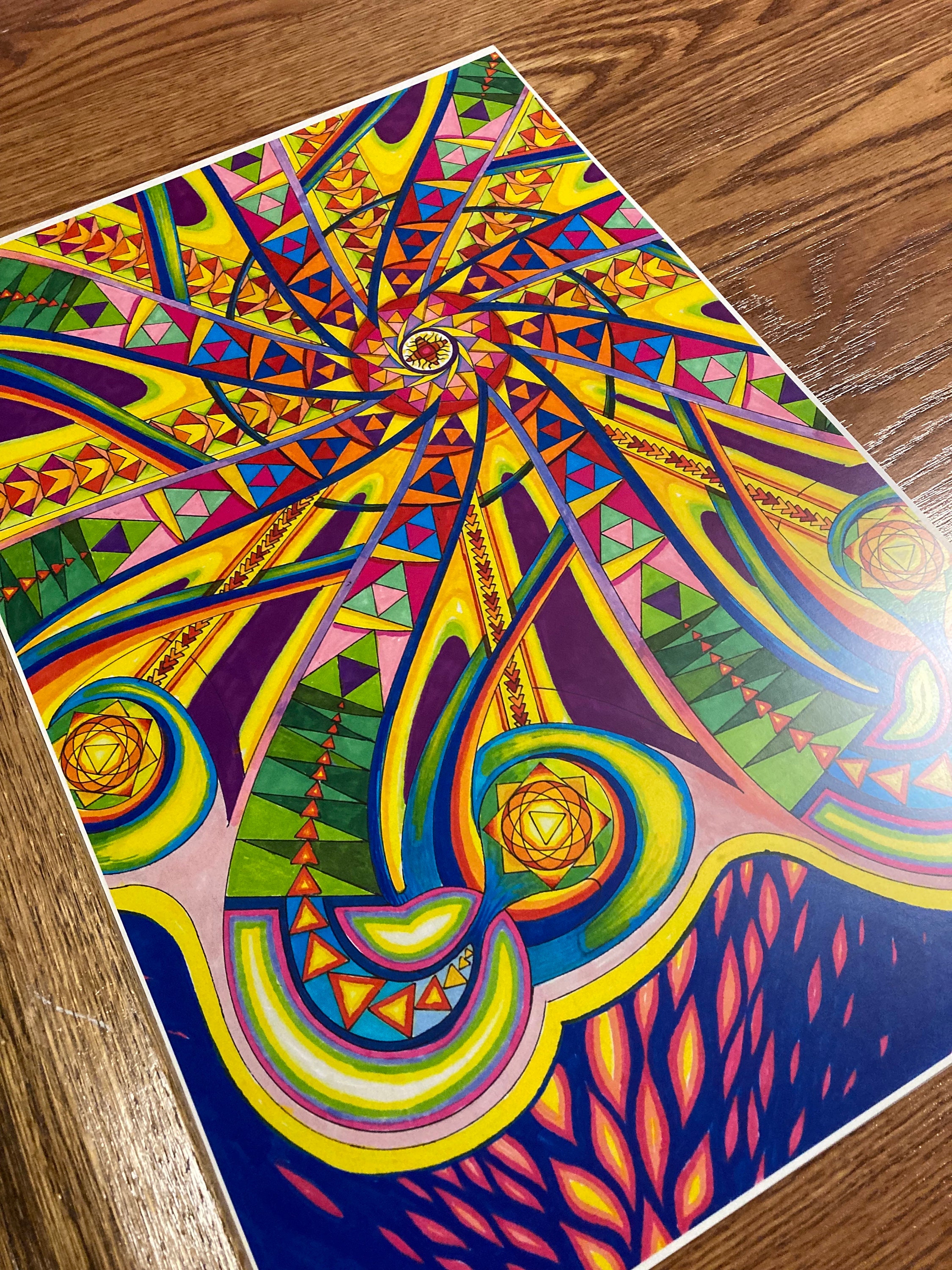 Print Hand Drawn Design Pinwheel Frequency - Etsy