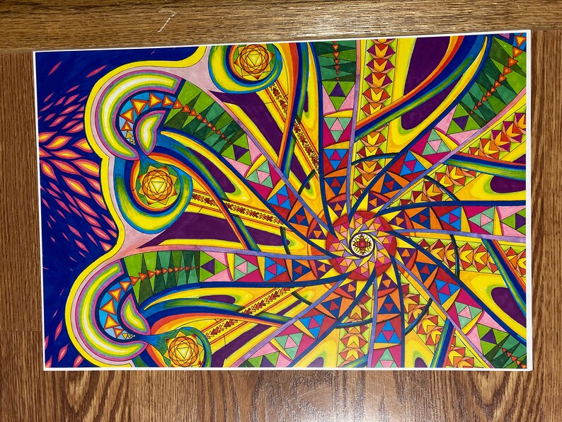 Print Hand Drawn Design Pinwheel Frequency - Etsy