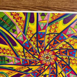 Print Hand Drawn Design Pinwheel Frequency - Etsy