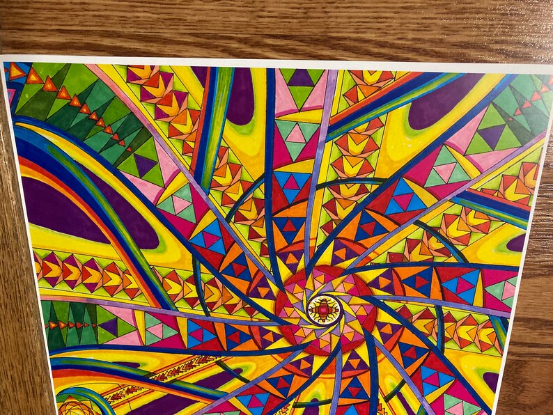 Print Hand Drawn Design Pinwheel Frequency - Etsy