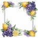 Lemon Wreath Clipart - Levander - Rectangular Frame PNG - Round Frame ...