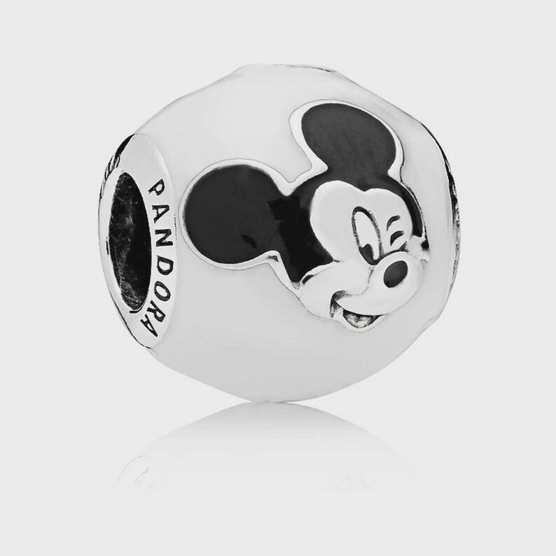 PANDORA Disney Expressive Mickey Charm ~ White & Black Enamel ...