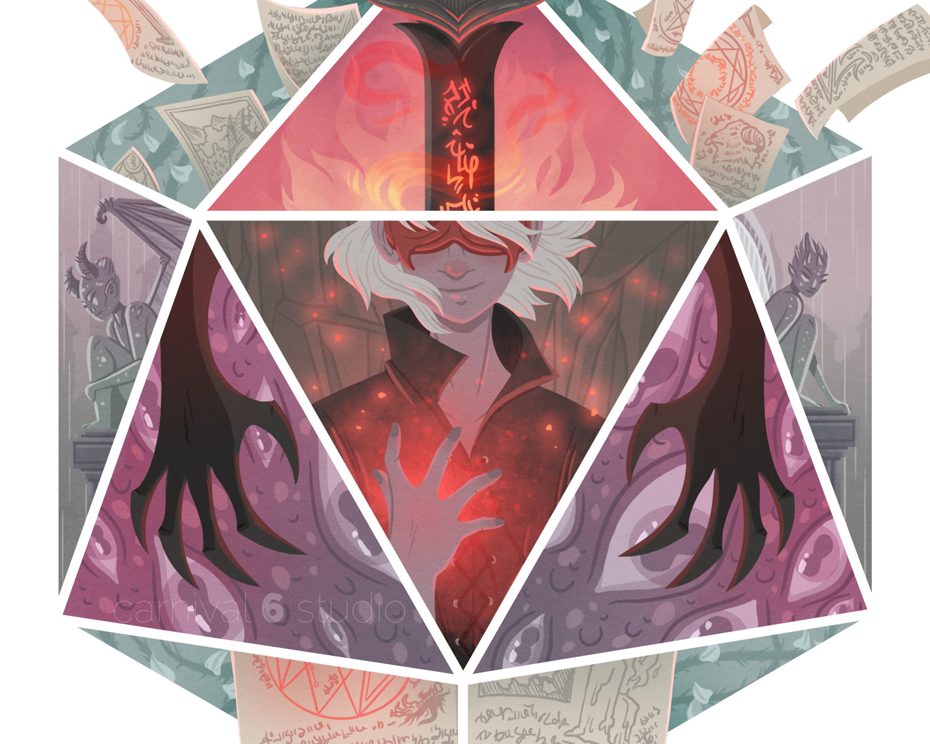 D20 Tabletop RPG Class Illustration Warlock - Etsy