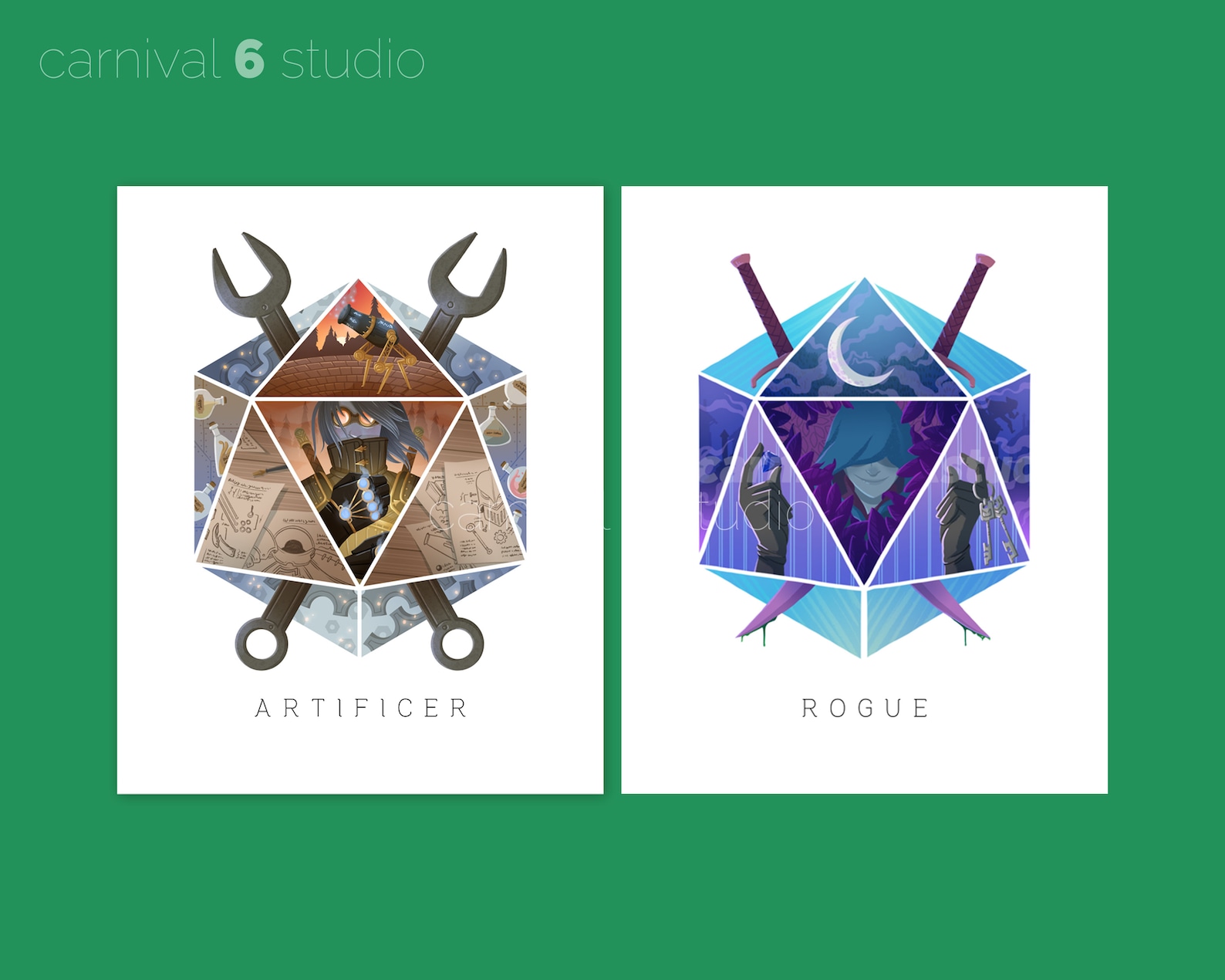 D20 Tabletop RPG Class Illustration Full Set of 14 - Etsy