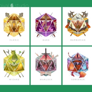 D20 Tabletop RPG Class Illustration - Full Set of 14 - Etsy