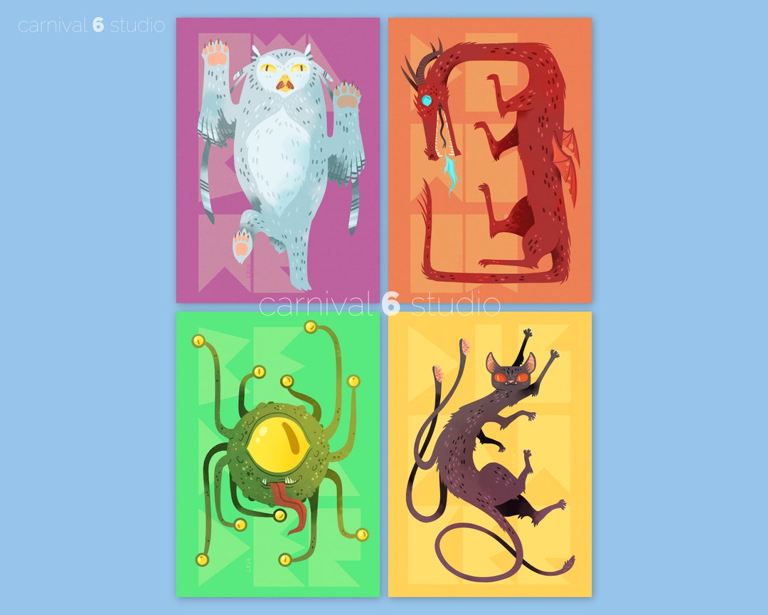 Tabletop RPG Monster Mini Prints - Etsy