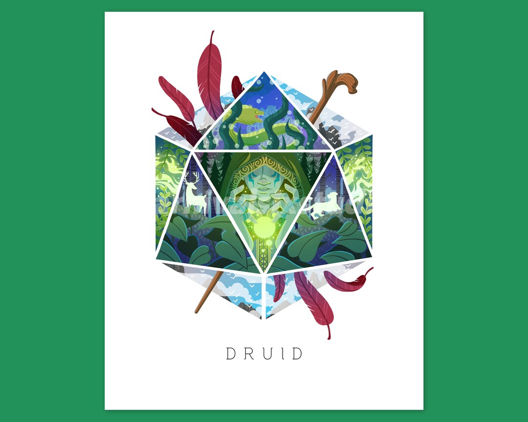 D20 Tabletop RPG Class Illustration - Druid - Etsy