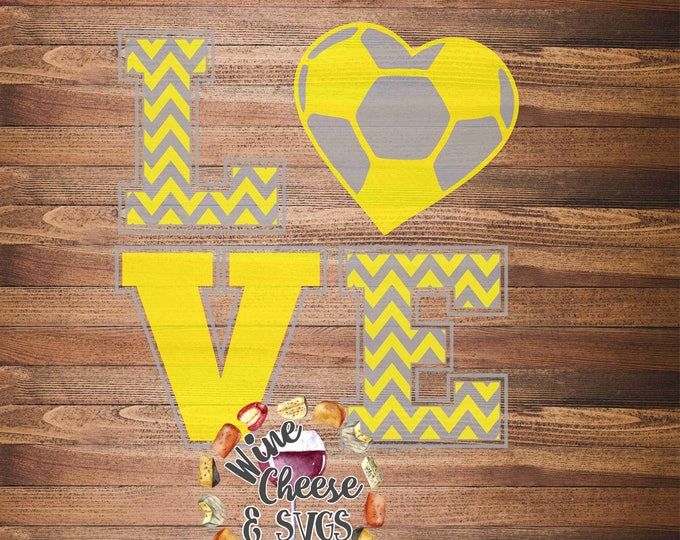 Love Soccer Chevron Cuttable File SVG, PDF, JPG - Etsy