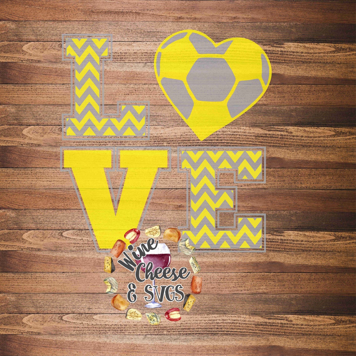Love Soccer Chevron Cuttable File SVG PDF JPG | Etsy