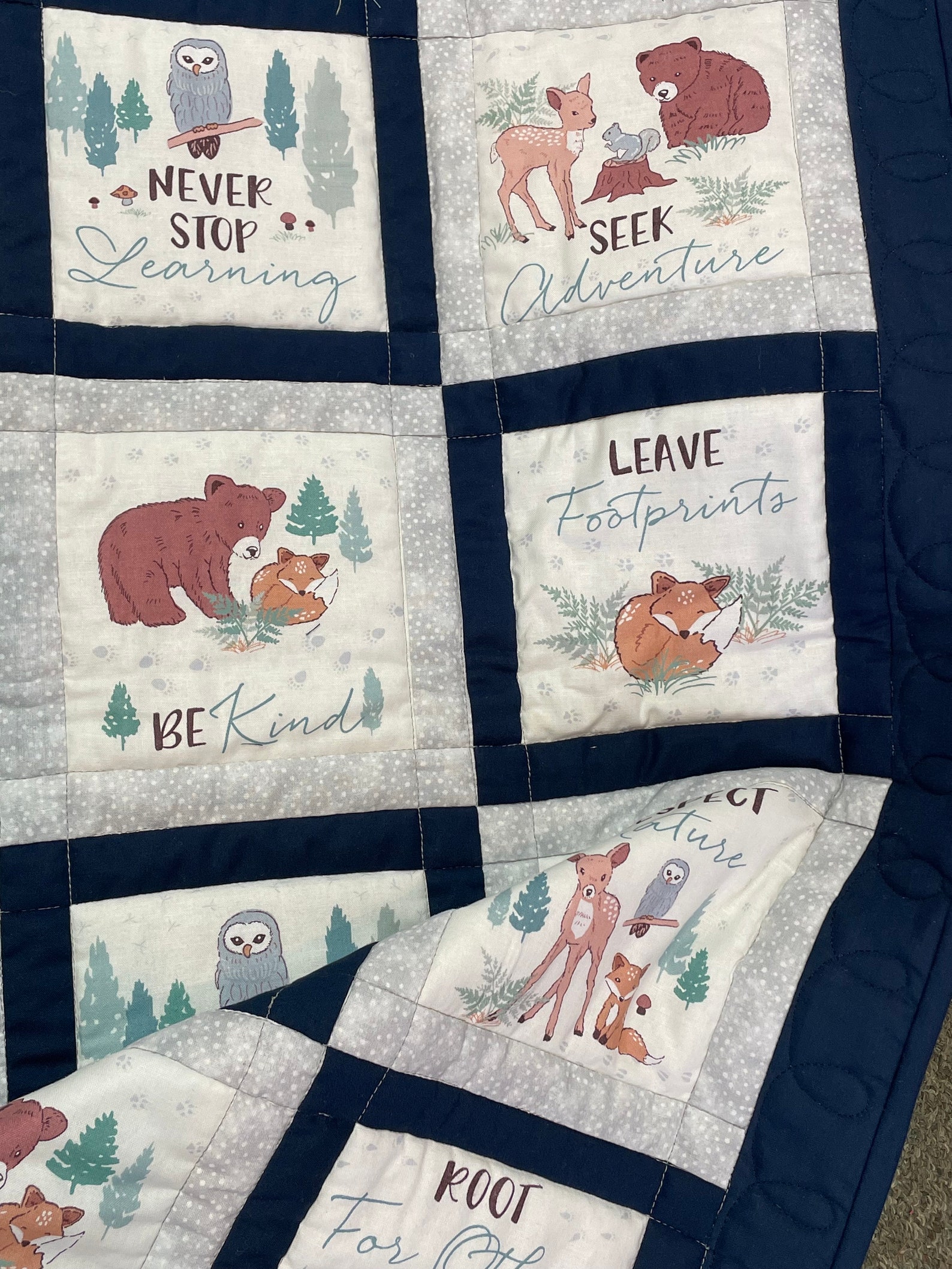 Forest Animals Quilt Kit Crib Baby Easy Beginner Cotton Exclusive Alma ...