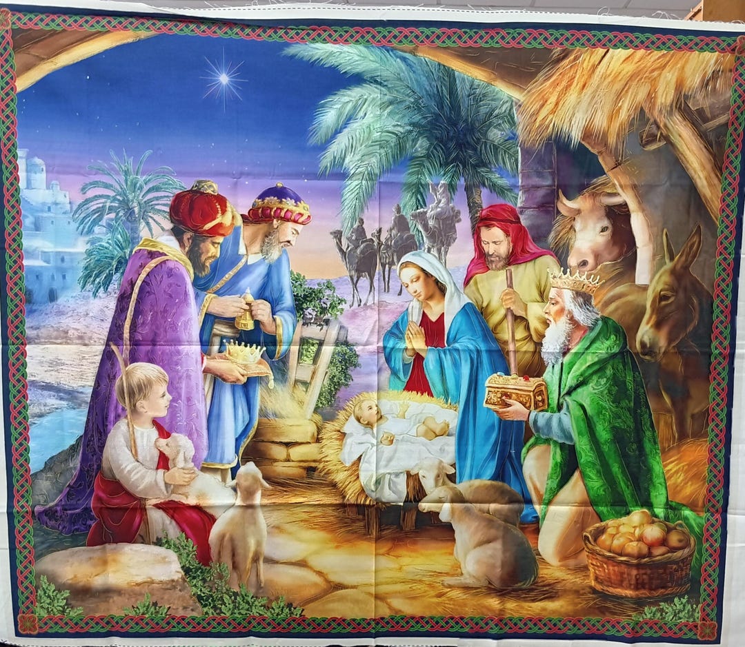 Nativity Fabric Panel 36x44 by Quilting Treasures - Etsy