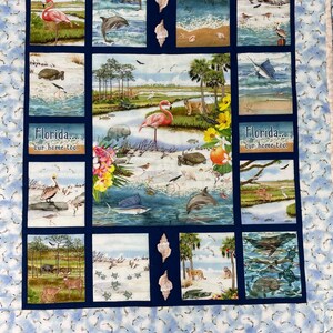 Florida Panel Quilt Kit Throw Size 60x72 100% Cotton Fabrics Lap Quilt ...