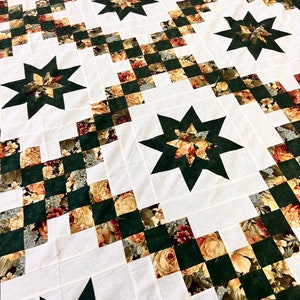 Timeless Irish Chain Star Quilt Top - Traditional Geometric Artistry - Etsy