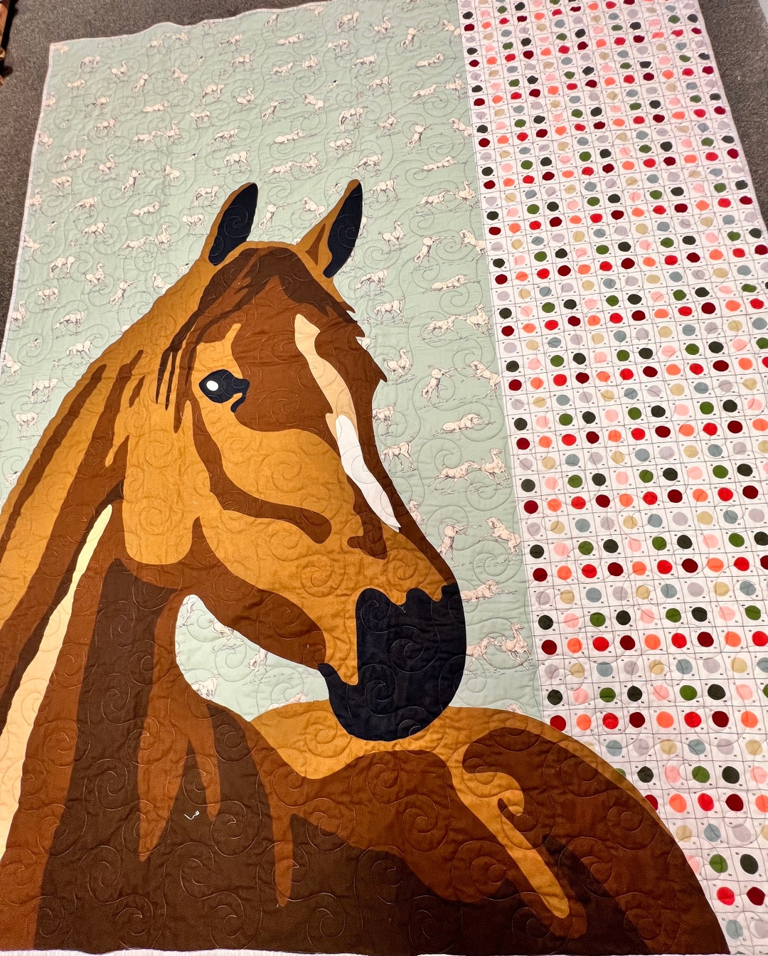 Horse Equestrian Quilt Appliquéd - Etsy