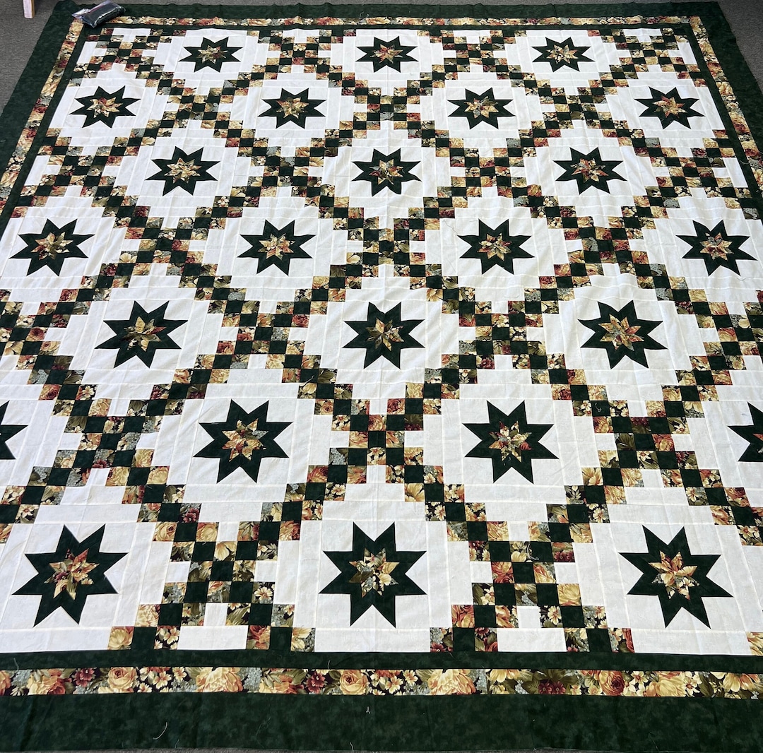 Timeless Irish Chain Star Quilt Top - Traditional Geometric Artistry - Etsy