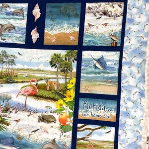 Florida Panel Quilt Kit Throw Size 60x72 100% Cotton Fabrics Lap Quilt ...