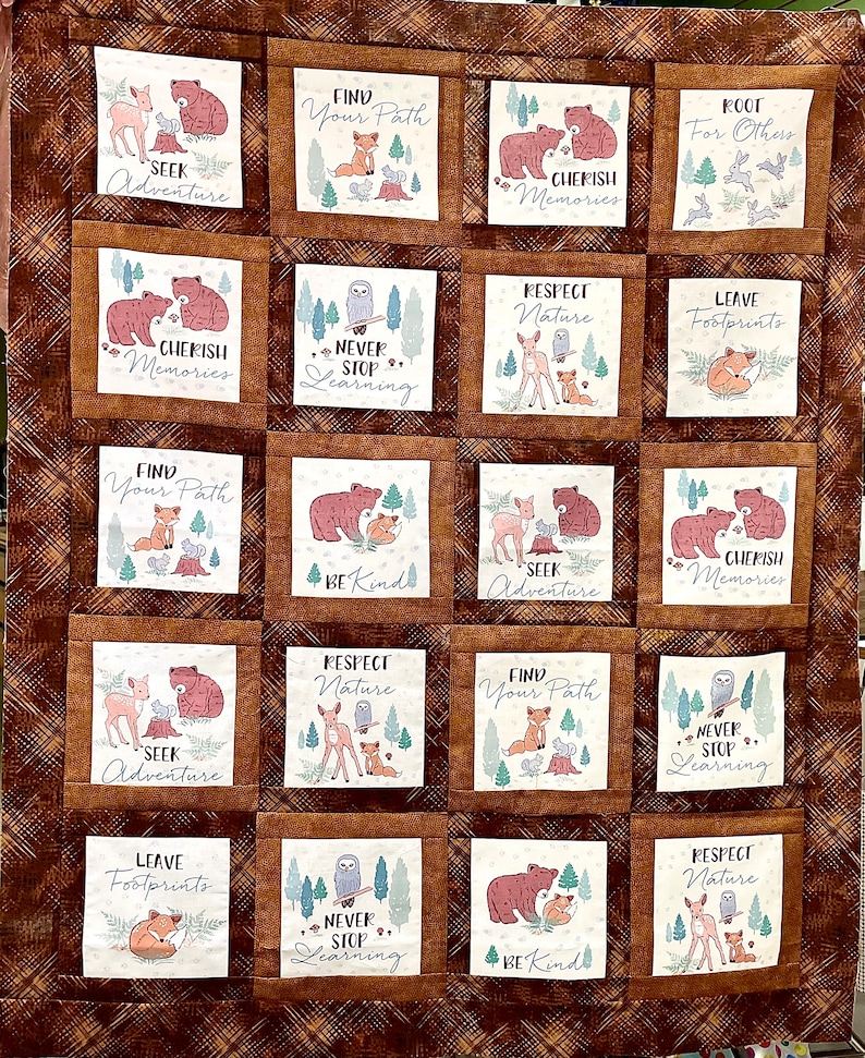 Forest Friends Quilt Kit Crib Baby Easy Beginner Alma Sue Design Fabric ...