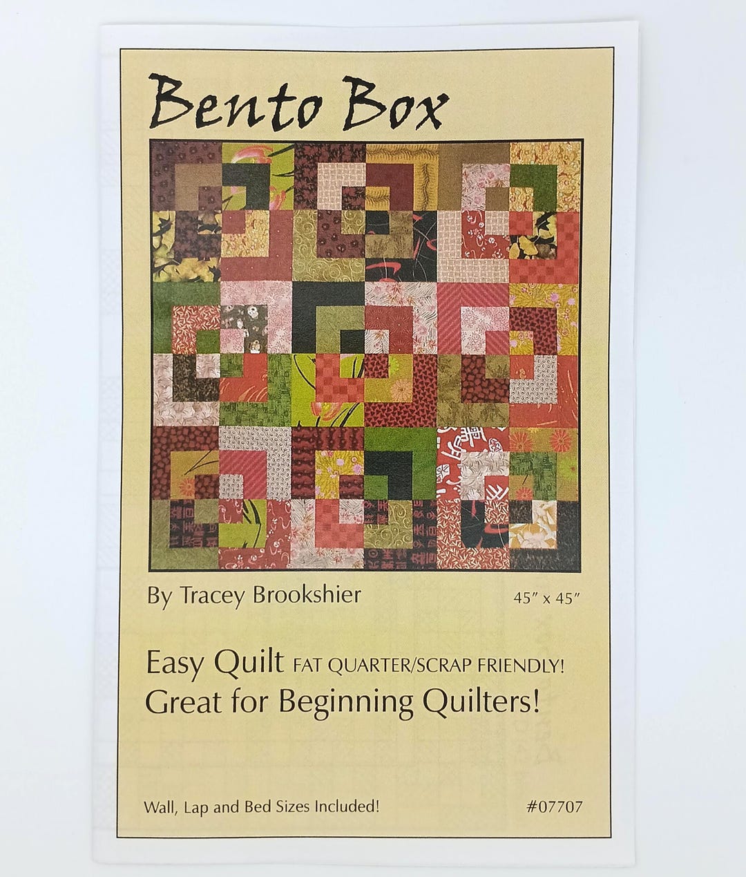 Bento Box Quilt Pattern by Tracey Brookshier Fat Quarter Friendly Paper ...