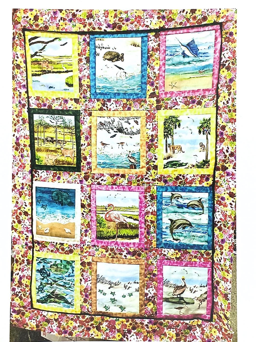 Florida Flora and Fauna Quilt Kit an Exclusive Alna Sue Design Throw ...