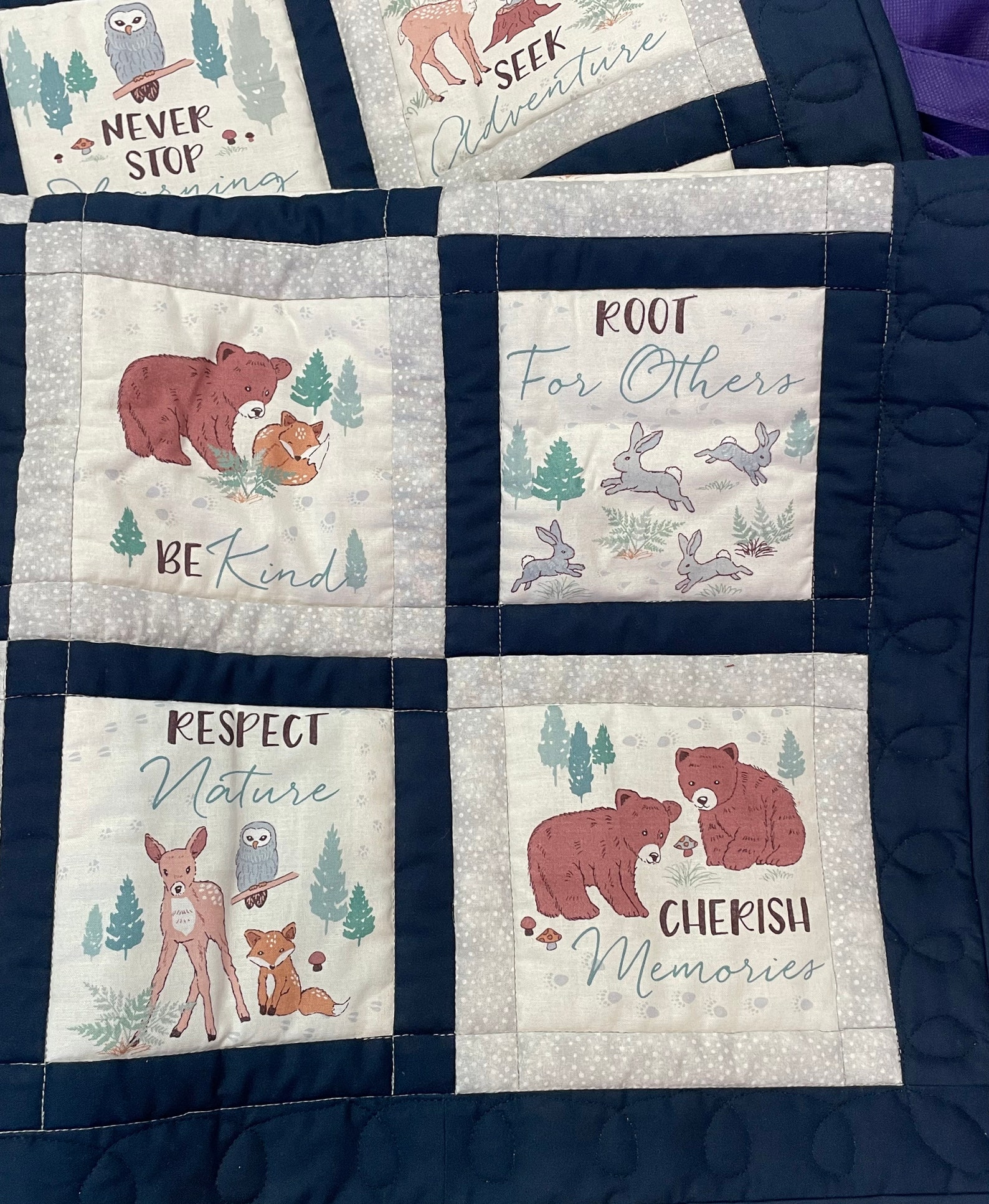 Forest Animals Quilt Kit Crib Baby Easy Beginner Cotton Exclusive Alma ...