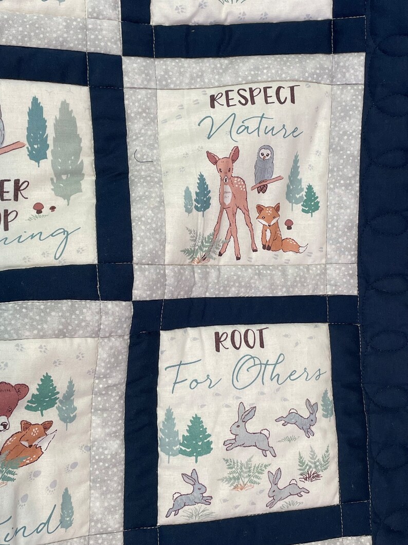Forest Animals Quilt Kit Crib Baby Easy Beginner Cotton Exclusive Alma ...