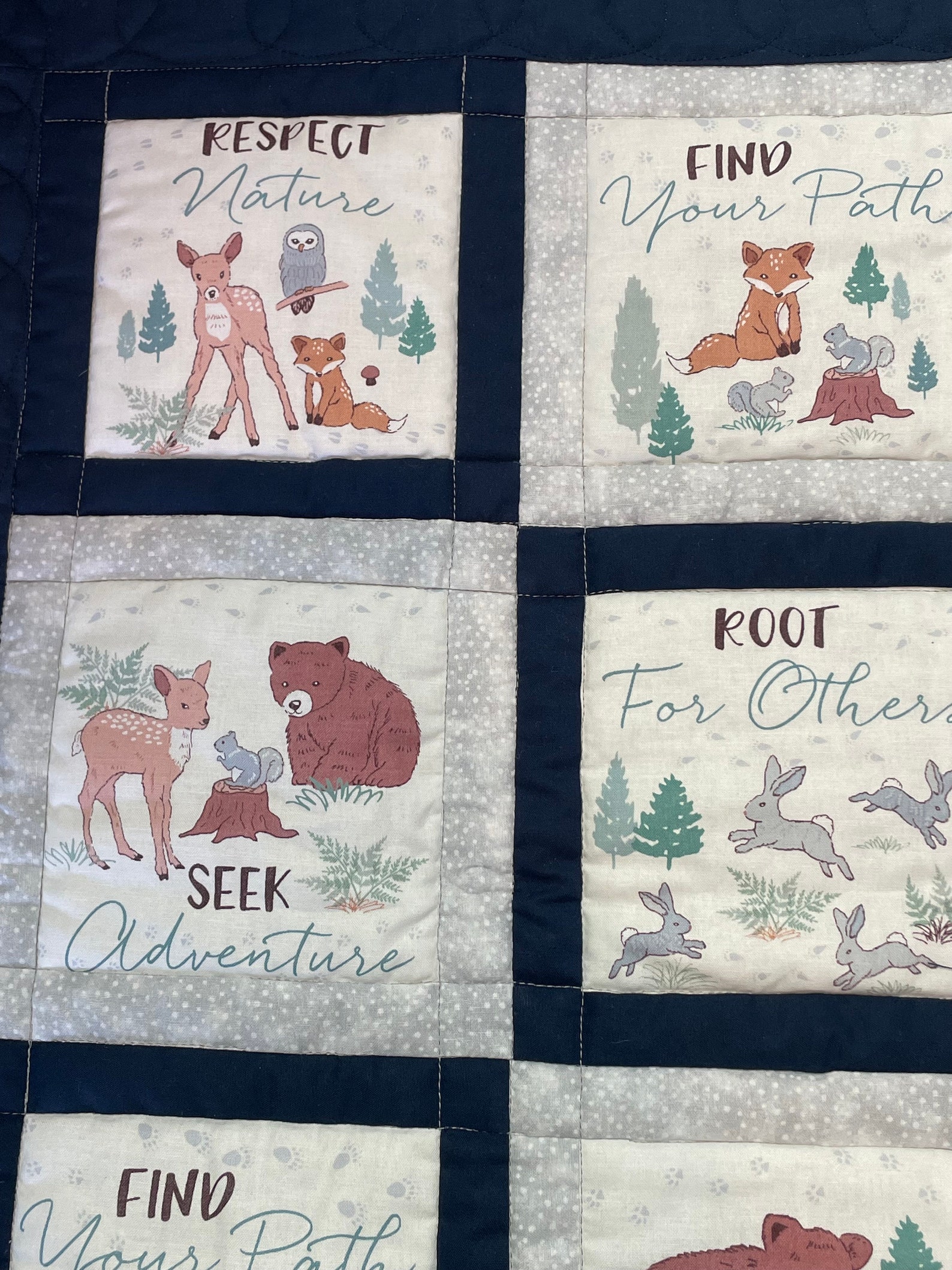 Forest Animals Quilt Kit Crib Baby Easy Beginner Cotton Exclusive Alma ...