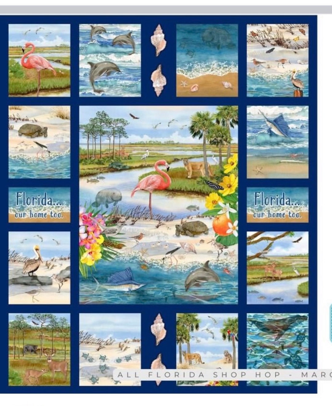 Florida Shop Hop 2024 Florida Panel 100% Cotton Fabric by QT - Etsy