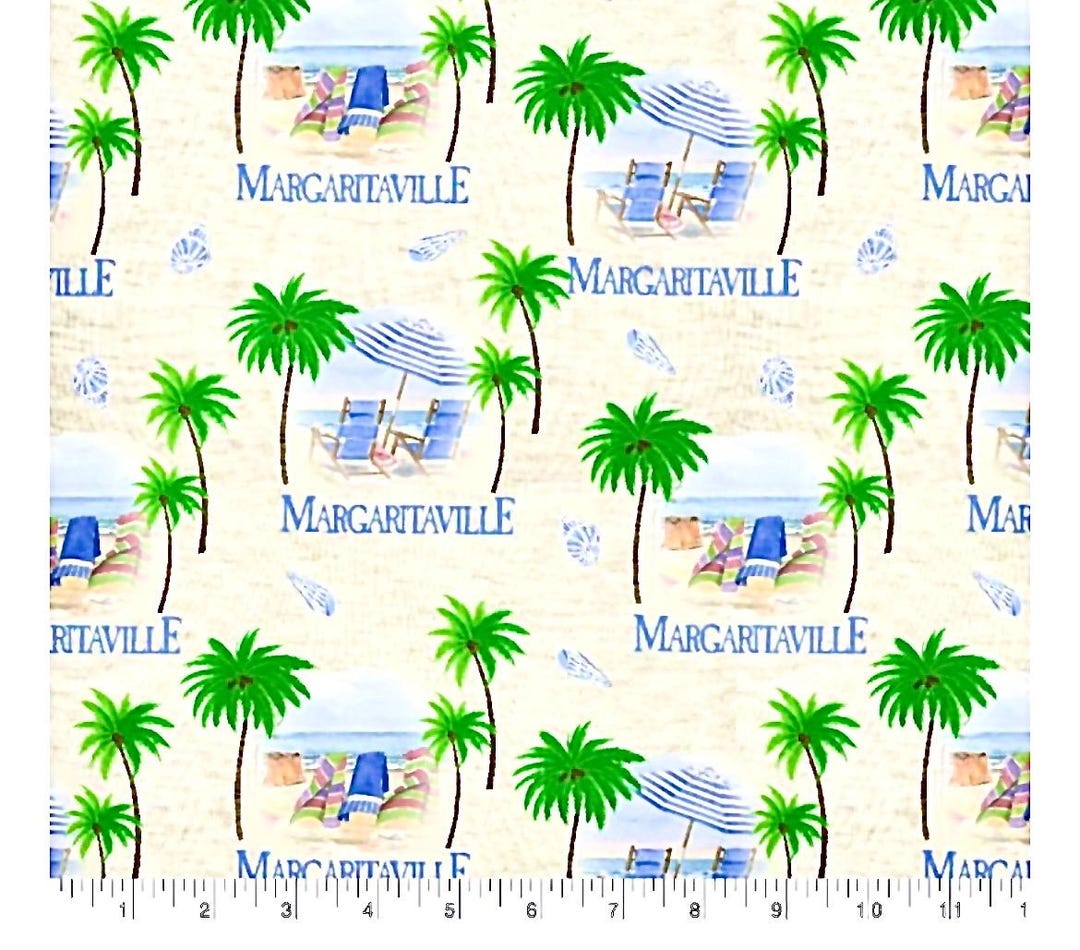 Margaritaville Fabric Jimmy Buffett 100% Cotton Out of Print Sold by ...