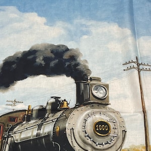 New Mexico Steam Engine Railroad Train Fabric Panel Locomotive Wind ...
