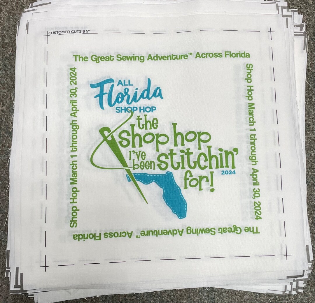 FL Shop Hop Square 2024 Large State Square Free Shipping - Etsy