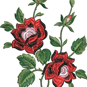 Rose Embroidery Design - Etsy