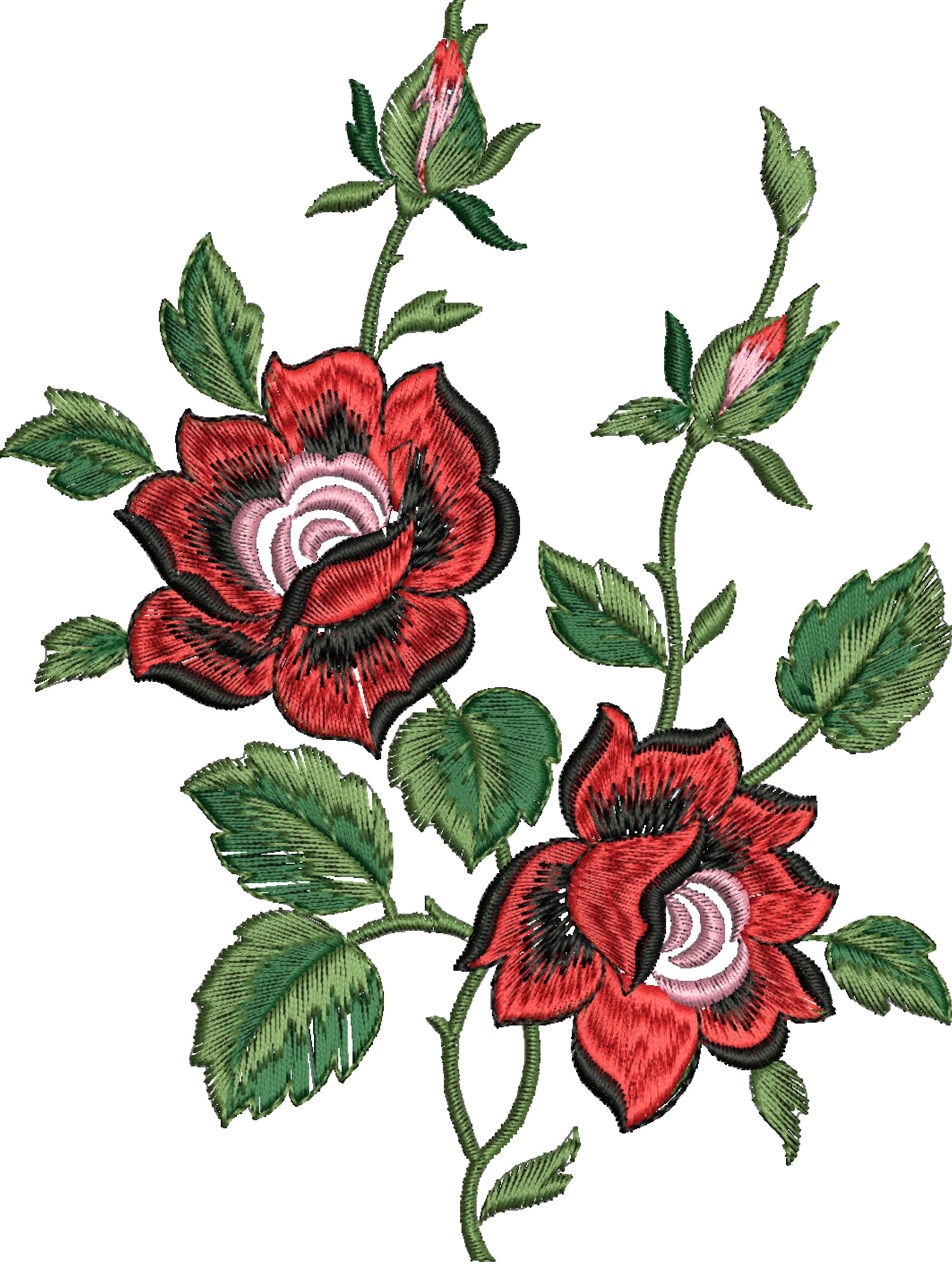 Rose Embroidery Design - Etsy