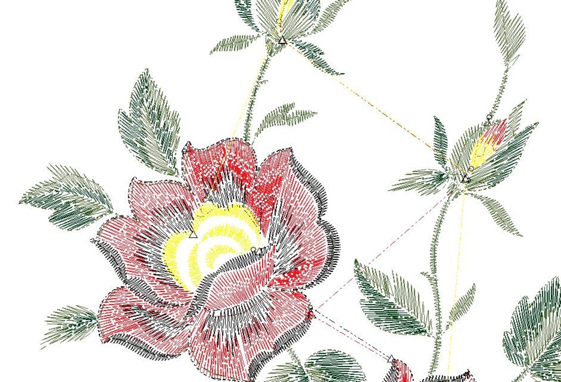 Rose Embroidery Design - Etsy
