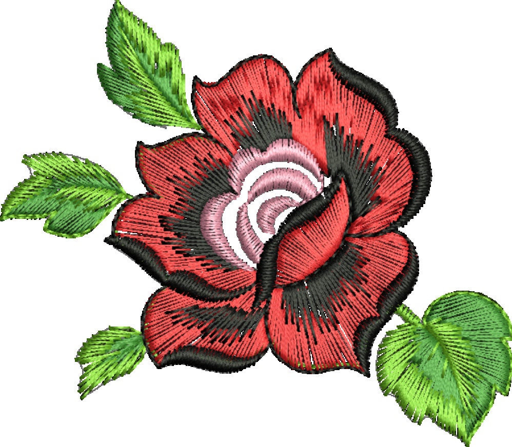 Rose Embroidery Designs - Etsy