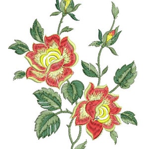 Rose Embroidery Design - Etsy