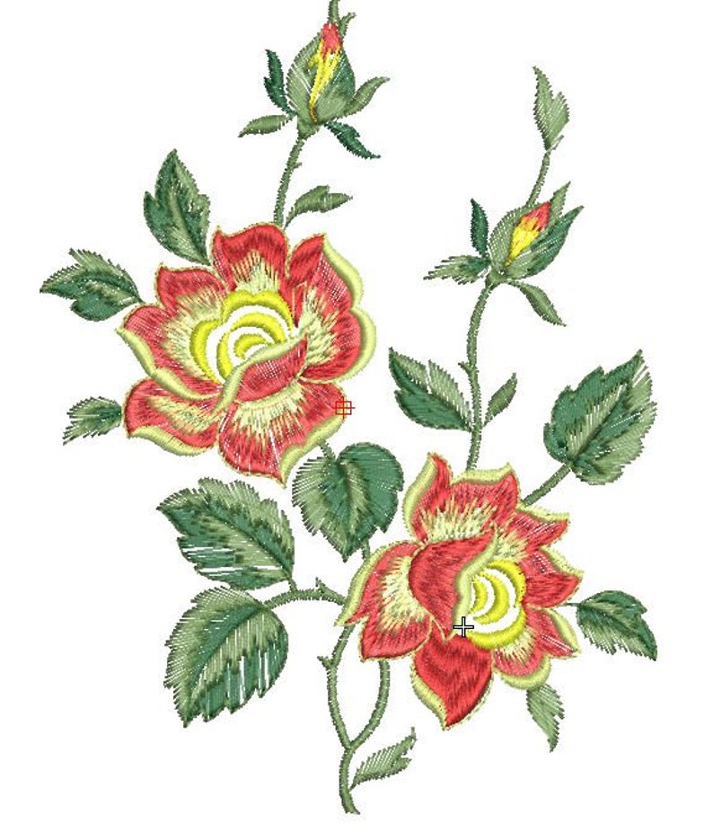 Rose Embroidery Design - Etsy