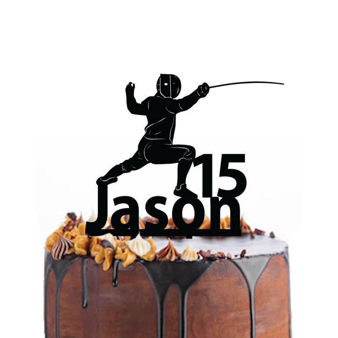 Birthday Cake Topper With a Fencer, Different Variations and Colours ...